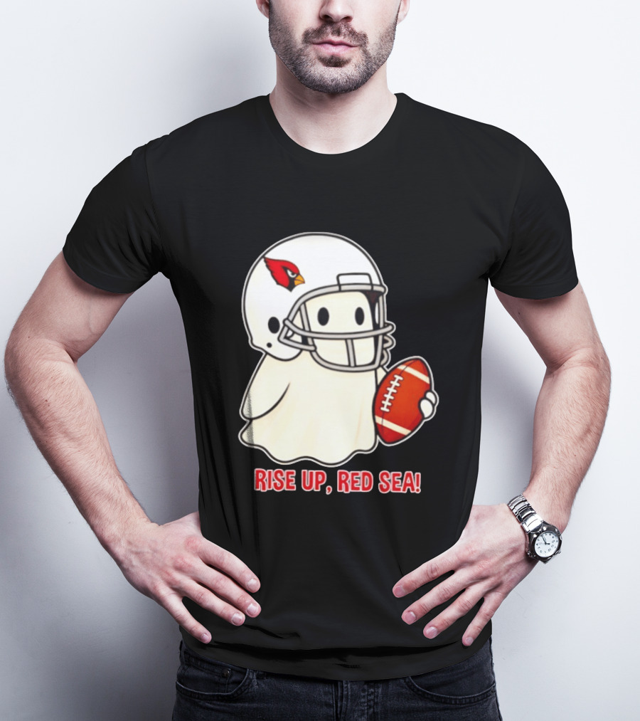 Arizona Cardinals Ghost Football Halloween Rise Up Red Sea 2026 T-Shirt