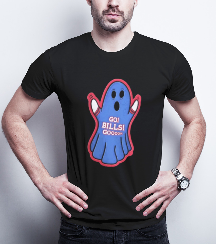 GO Bills Gooooo Blue Ghost In Sports Sleeves T-Shirt