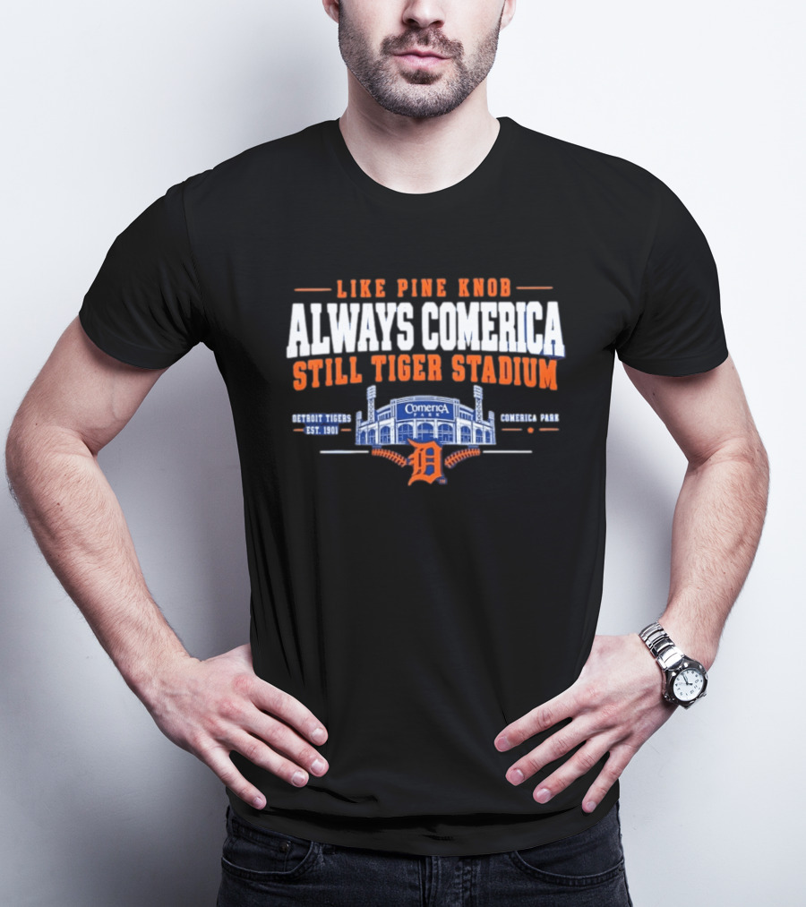 Detroit Tigers Comerica Park Pine Knob Tiger Stadium Fan T-Shirt
