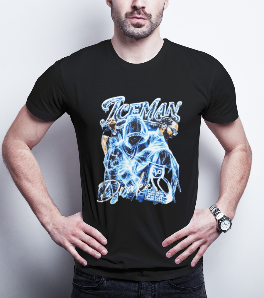 Drake Iceman 2026 Halloween Blue Neon T-Shirt