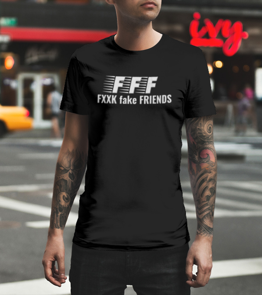 FFF Fxxk Fake Friends White Motion Blur Effect T-Shirt