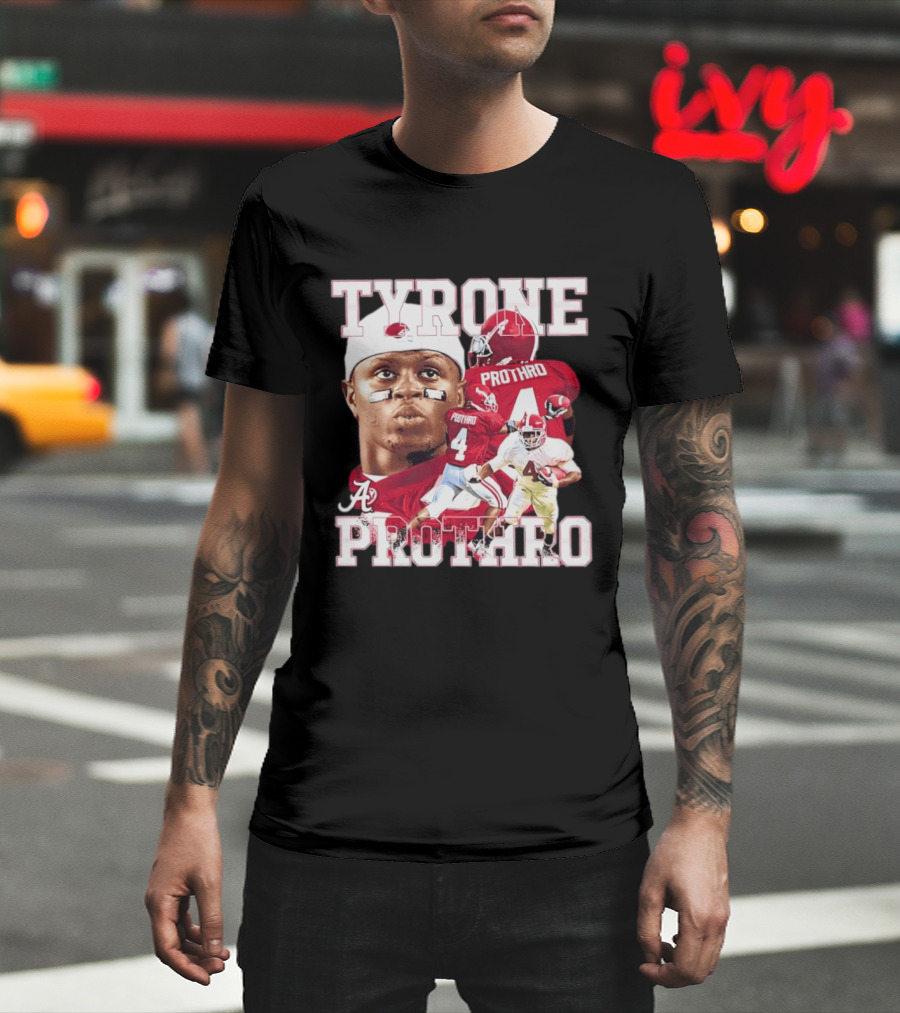 Football Alumni Alabama Crimson Tide Tyrone Prothro Player Collage Athletics T-Shirt