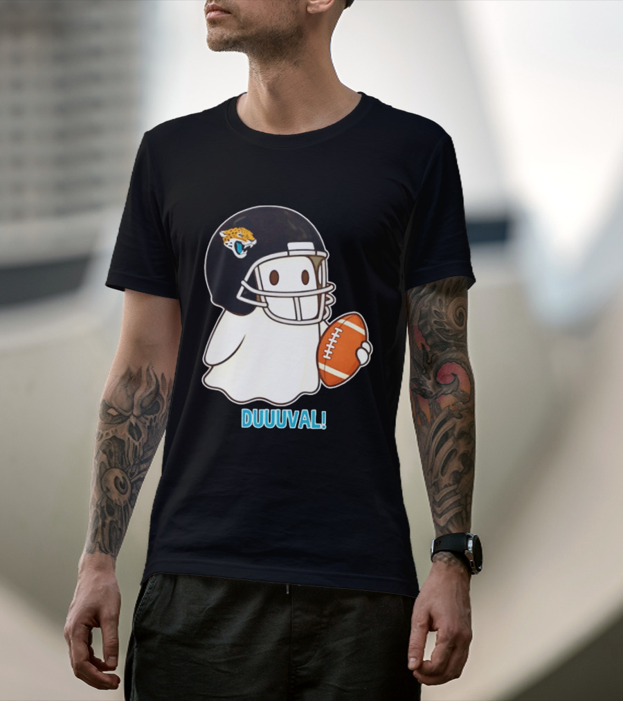 Jacksonville Jaguars Ghost Football Duuuval Halloween 2026 T-Shirt