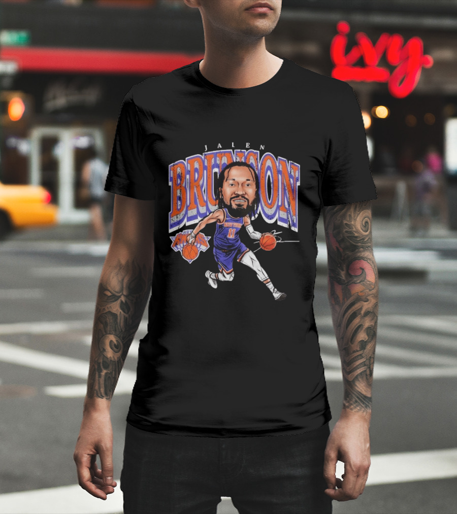 Jalen Brunson 11 New York Knicks Basketball Cartoon T-Shirt