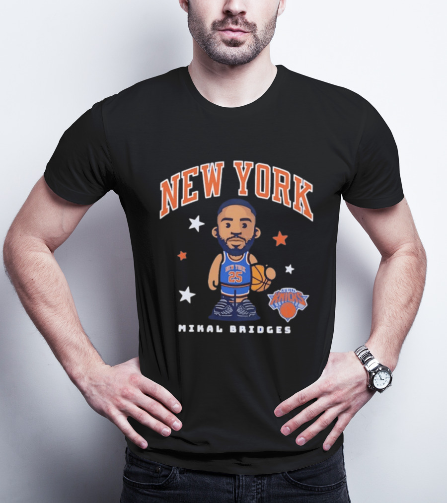New York Knicks Mikal Bridges Basketball 25 T-Shirt