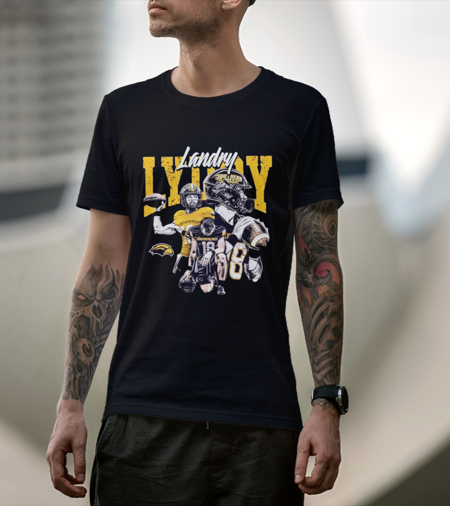 Landry Lyddy Southern Miss Golden Eagles NCAA Football Collage T-Shirt