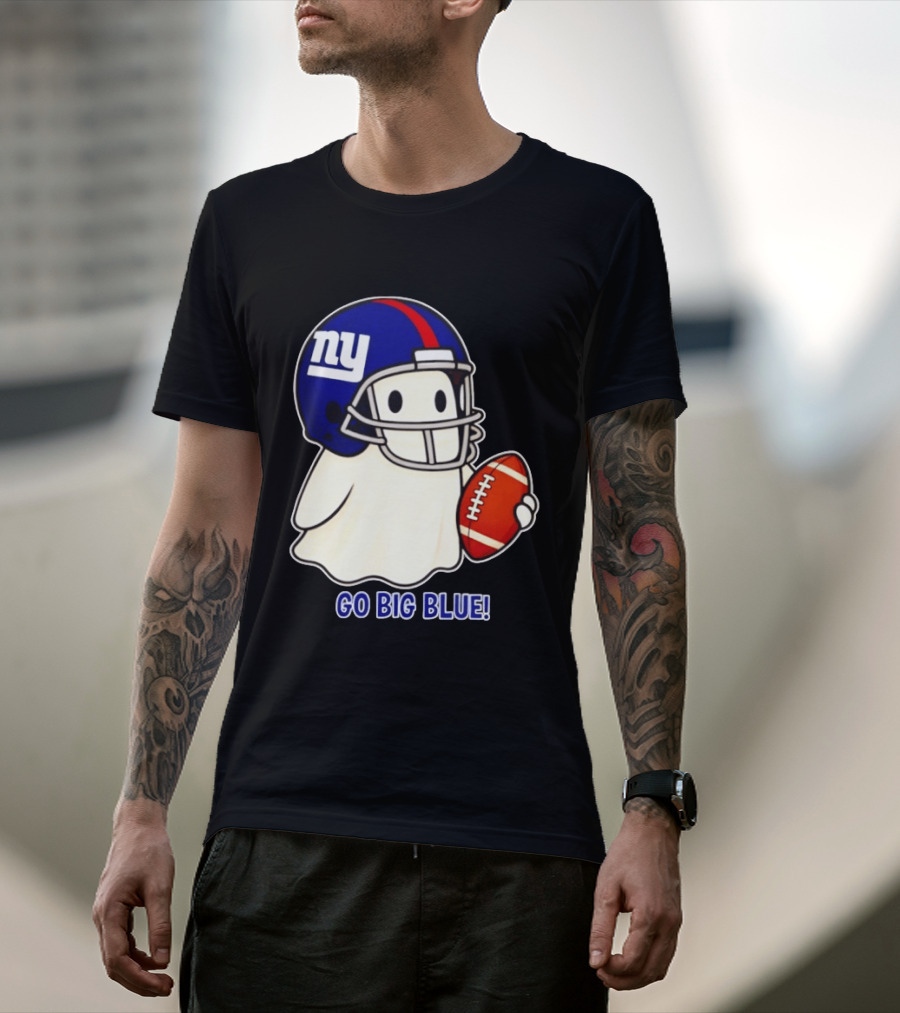 New York Giants Ghost Go Big Blue Halloween 2026 Football T-Shirt