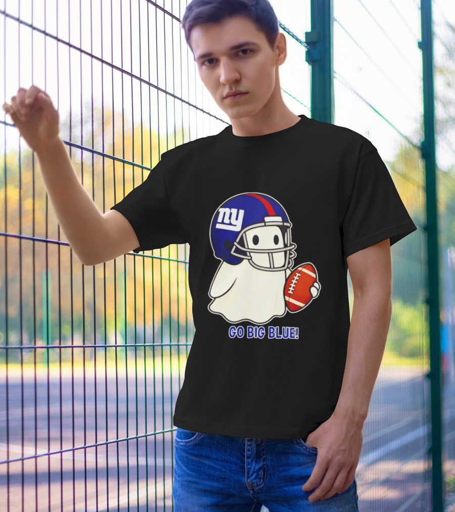 New York Giants Ghost Go Big Blue Halloween 2026 Football T-Shirt