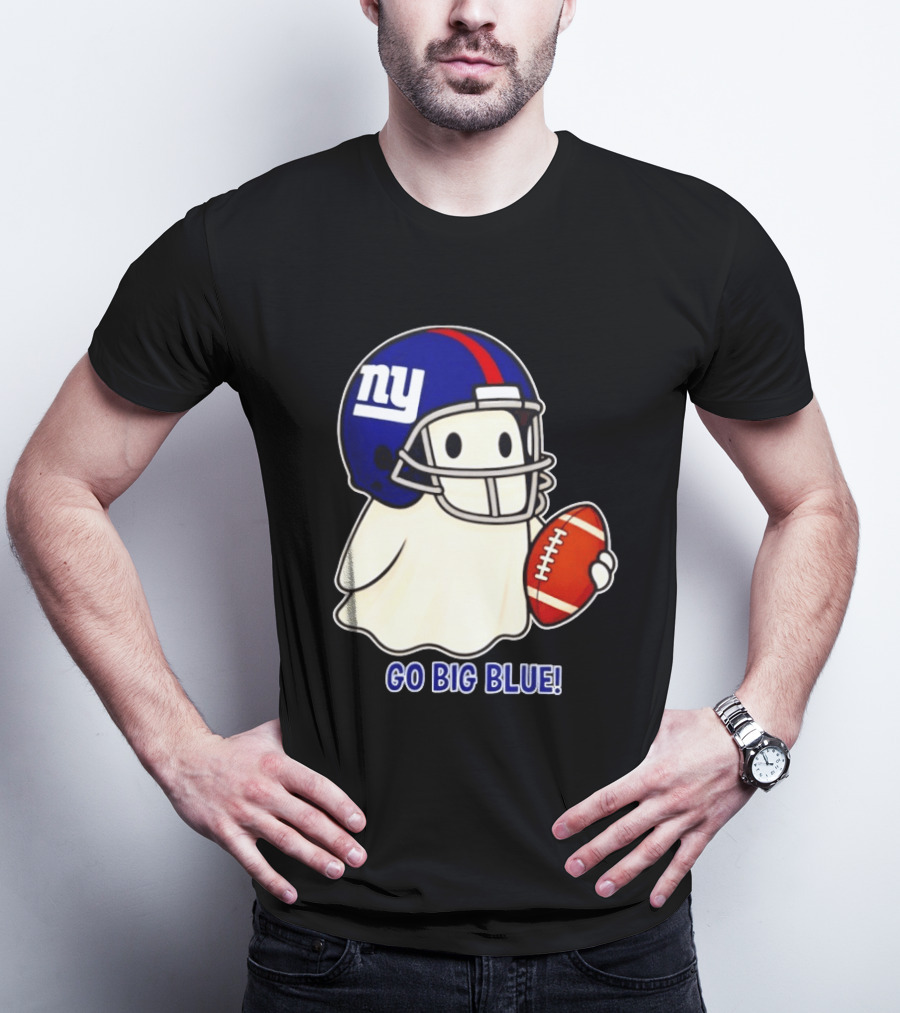New York Giants Ghost Go Big Blue Halloween 2026 Football T-Shirt