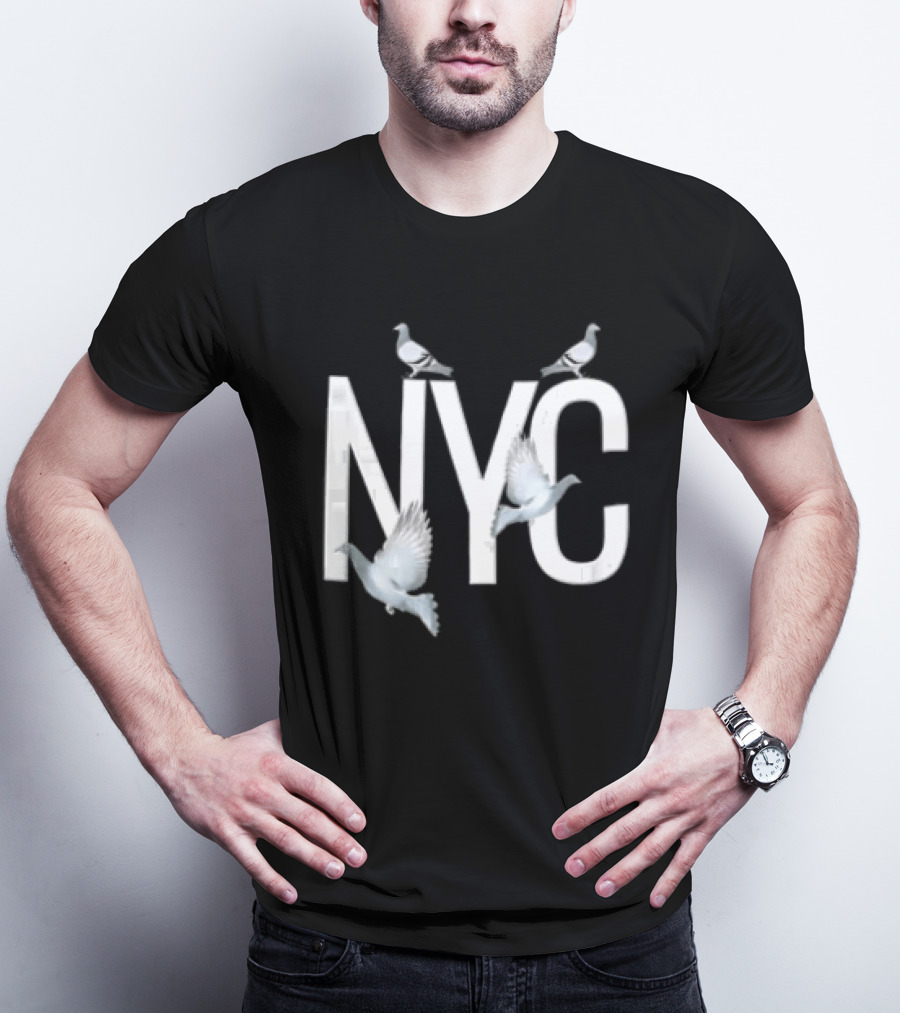 NYC Three Pigeons Flying Over T-Shirt