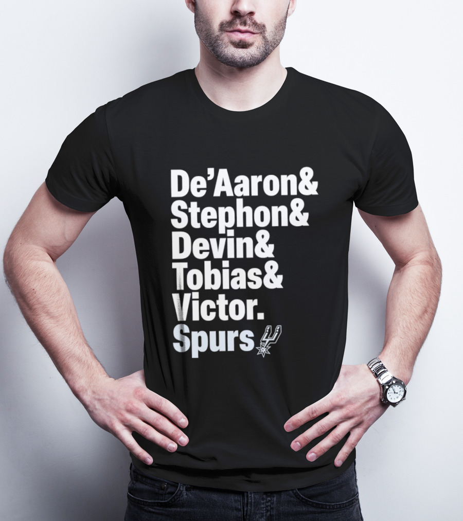 San Antonio Spurs De'Aaron Stephon Devin Tobias Victor Lineup 2026 T-Shirt