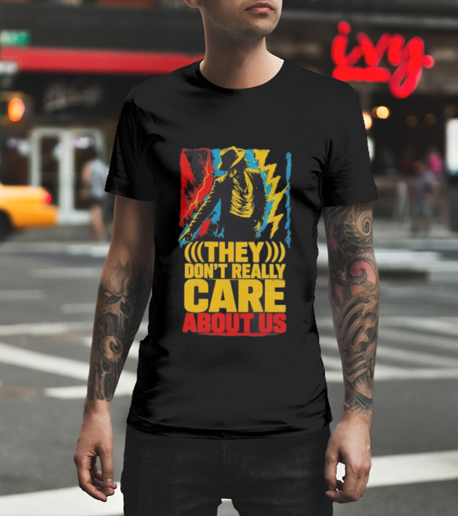 They Don't Really Care About Us Michael Jackson Iconic Pose Lightning T-Shirt