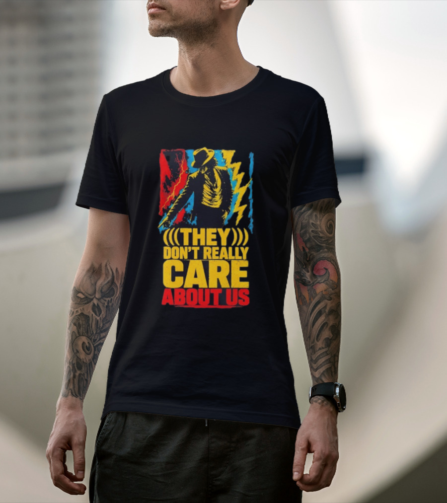 They Don't Really Care About Us Michael Jackson Iconic Pose Lightning T-Shirt