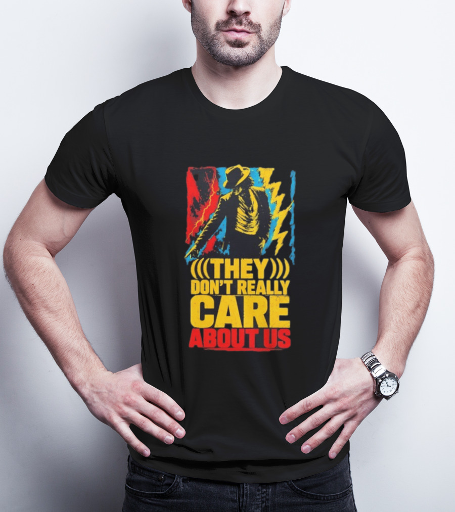 They Don't Really Care About Us Michael Jackson Iconic Pose Lightning T-Shirt