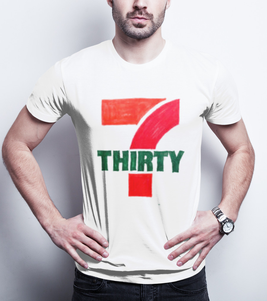 Asspizza Store 7 Thirty Hand Drawn Red Green Number T-Shirt