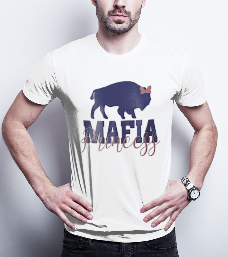 Buffalo Bills Mafia Princess Blue Buffalo Red Bow T-Shirt