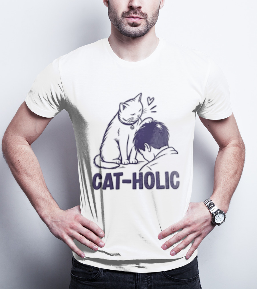 Cat Holic Feline Lover And Pet Owner Connection T-Shirt