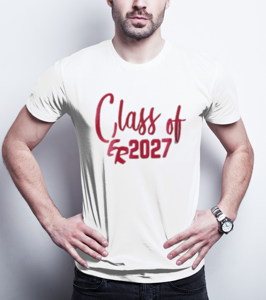 Class Of 2027 Red Script Numbers T-Shirt