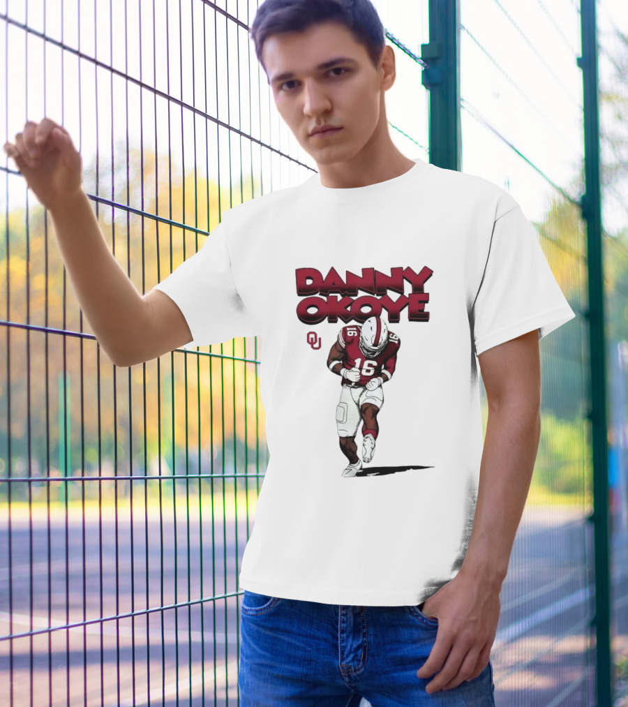 NCAA Football Oklahoma Sooners No 16 Danny Okoye Caricature OU T-Shirt