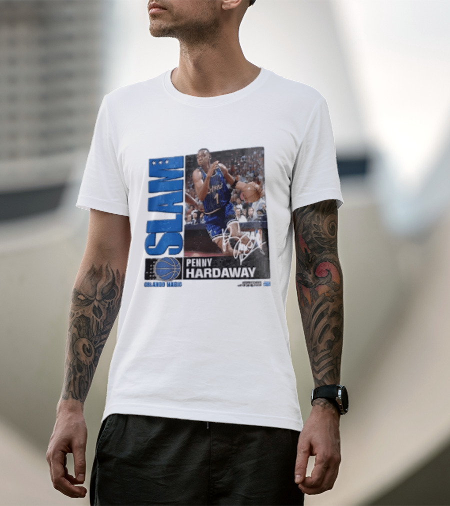 SLAM Top 500 Penny Hardaway Basketball Orlando Magic Jersey T-Shirt