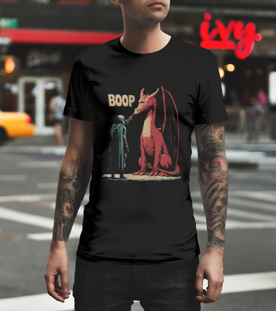 Boop The Dragon Knight Humor Fantasy Adventure T-Shirt