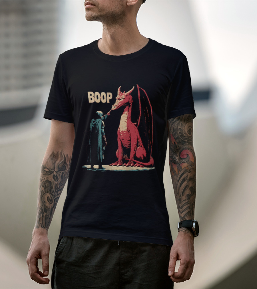 Boop The Dragon Knight Humor Fantasy Adventure T-Shirt