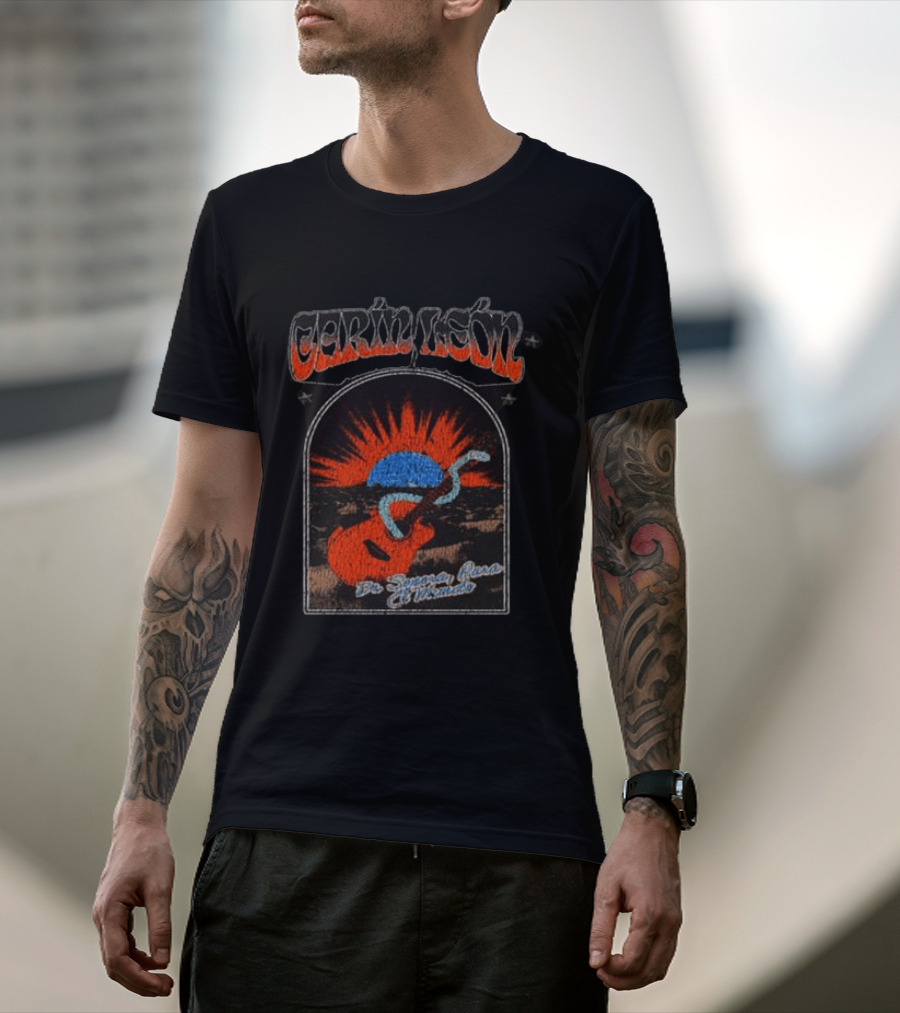 Carin Leon De Sonora Para El Mundo Guitar Sunrise T-Shirt