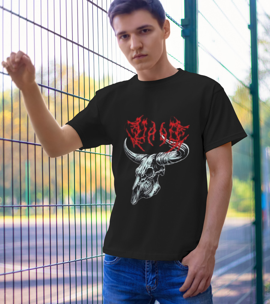 Merchdrop Upon A Burning Body Metal Texas Skull Red T-Shirt
