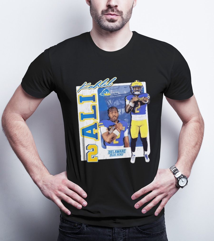 Kahlil Ali Delaware Blue Hens Football No 2 Collage T-Shirt