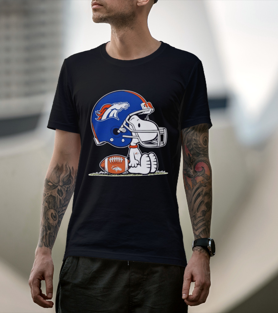 Peanuts Snoopy Denver Broncos Helmet Fan Favorite T-Shirt