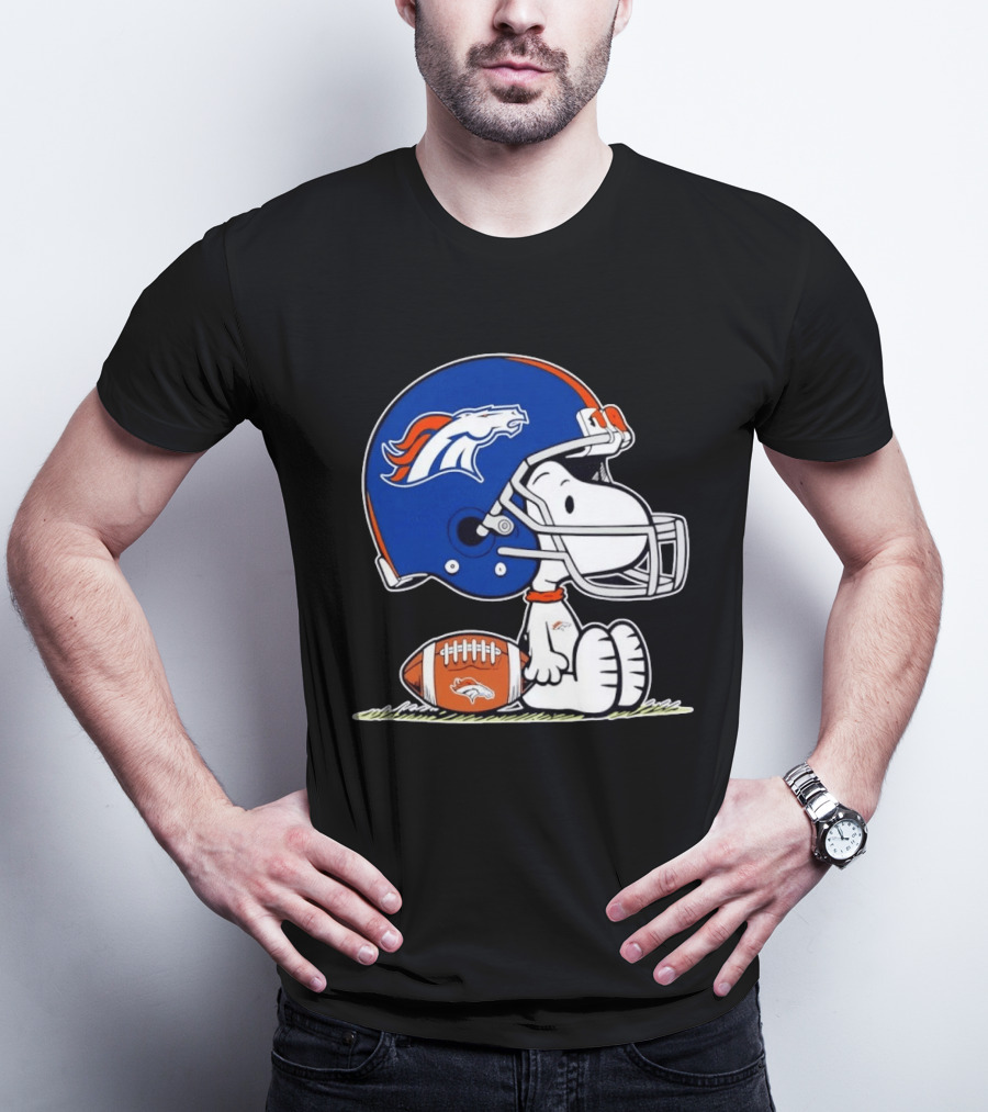 Peanuts Snoopy Denver Broncos Helmet Fan Favorite T-Shirt