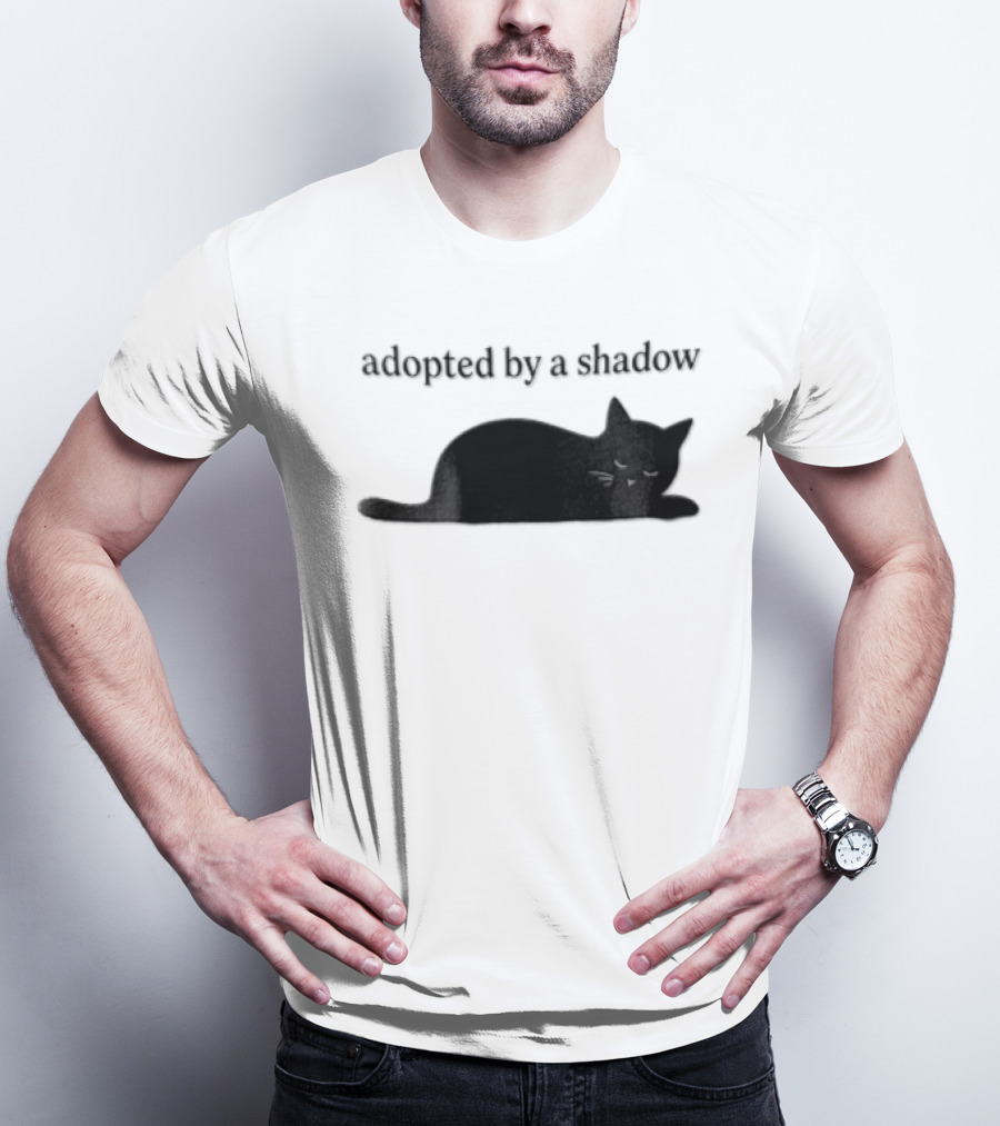 Adopted By A Shadow Sleeping Black Cat T-Shirt