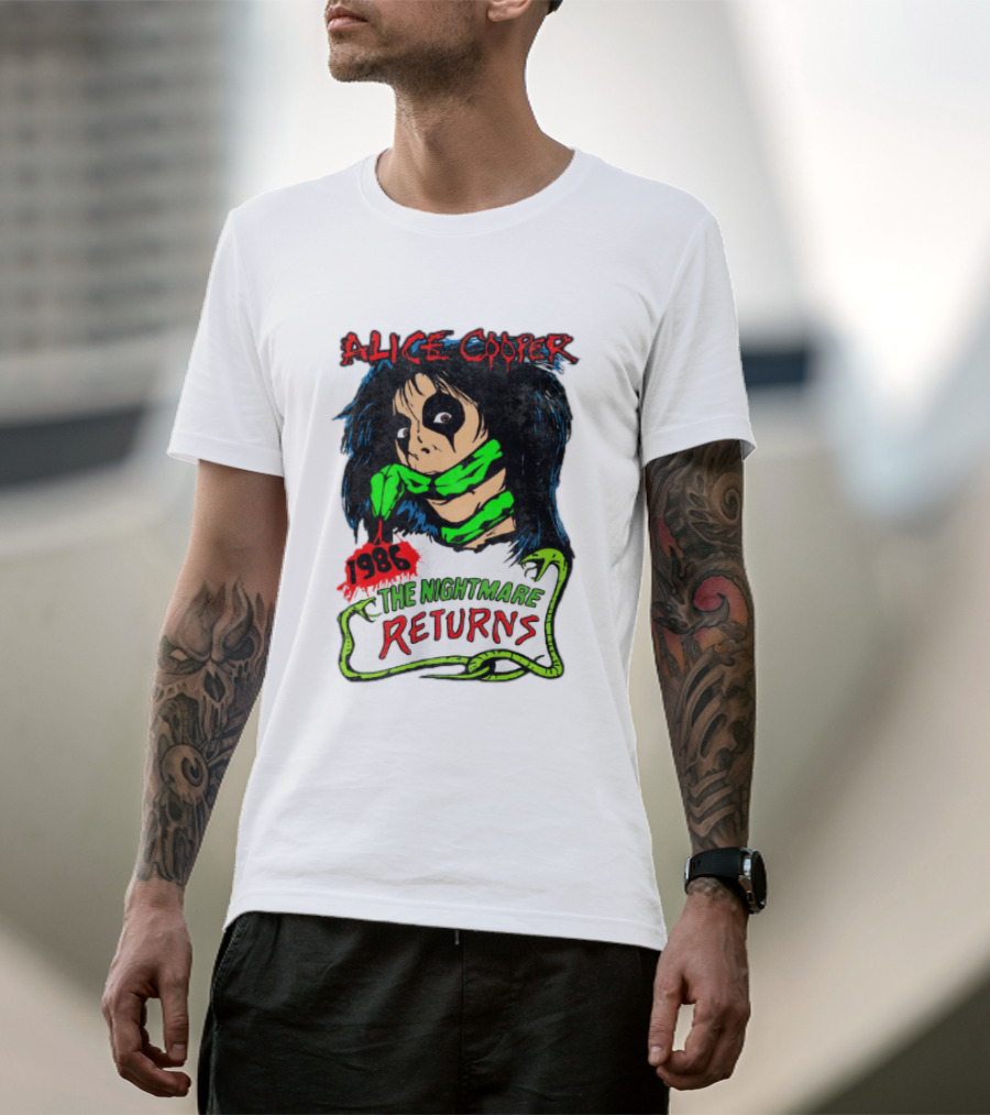 Alice Cooper The Nightmare Returns 1986 Constrictor Raglan T-Shirt