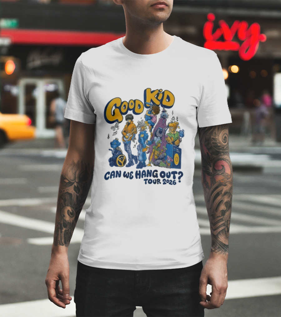 Good Kid Can We Hang Out Tour 2026 Colorful Characters T-Shirt