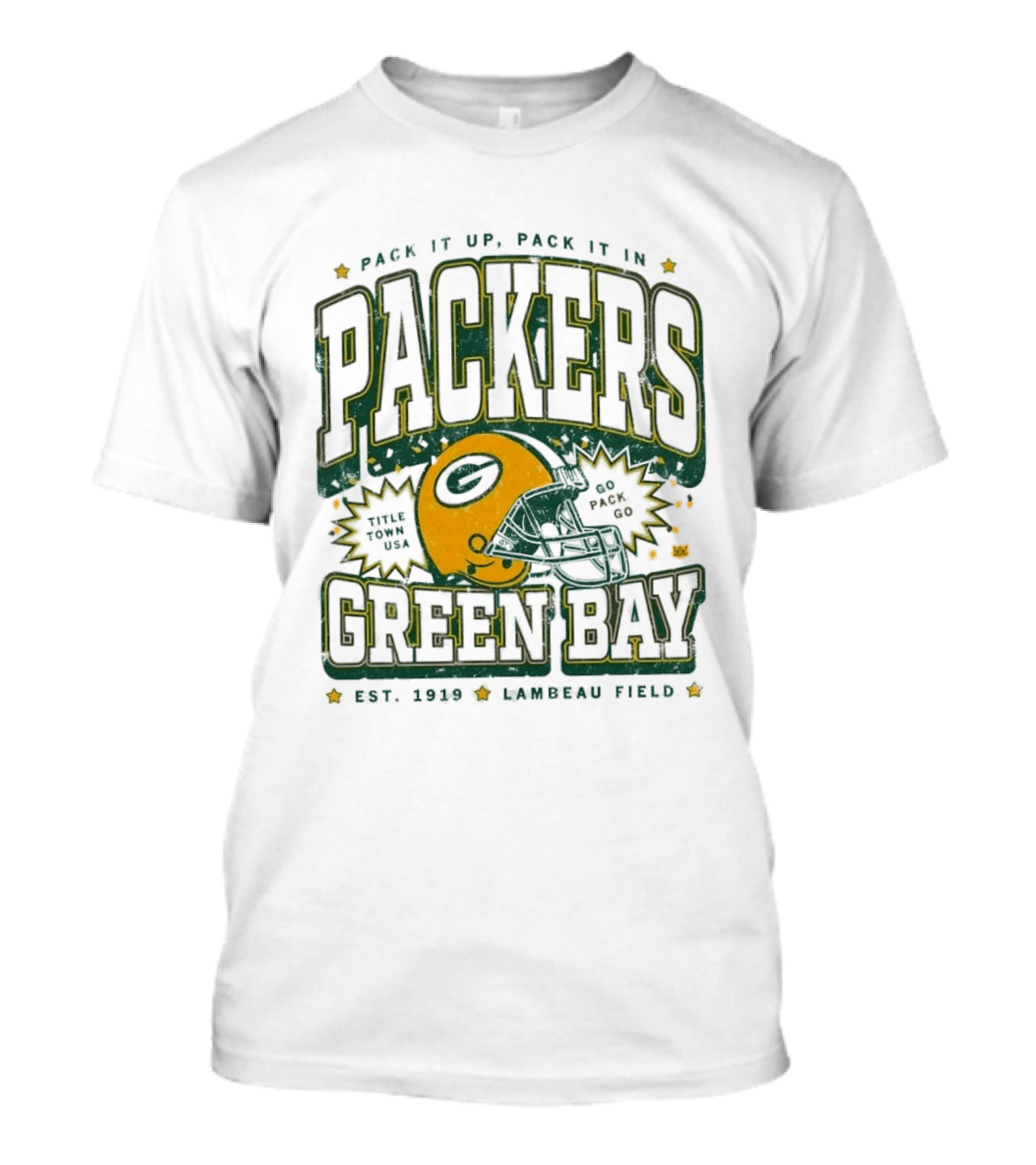 Pack It Up Pack It In Green Bay Packers Title Town USA Est 1919 Lambeau Field T-Shirt