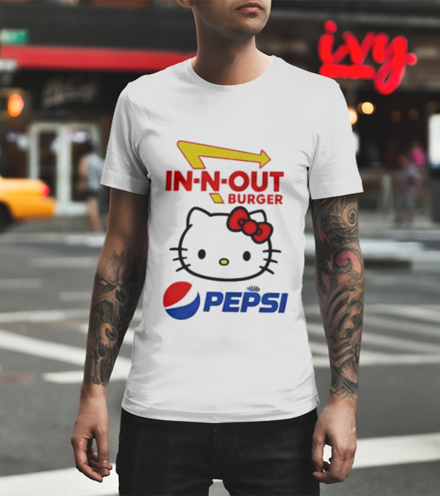 Hello Kitty Sanrio In N Out Burger Pepsi Collaboration T-Shirt