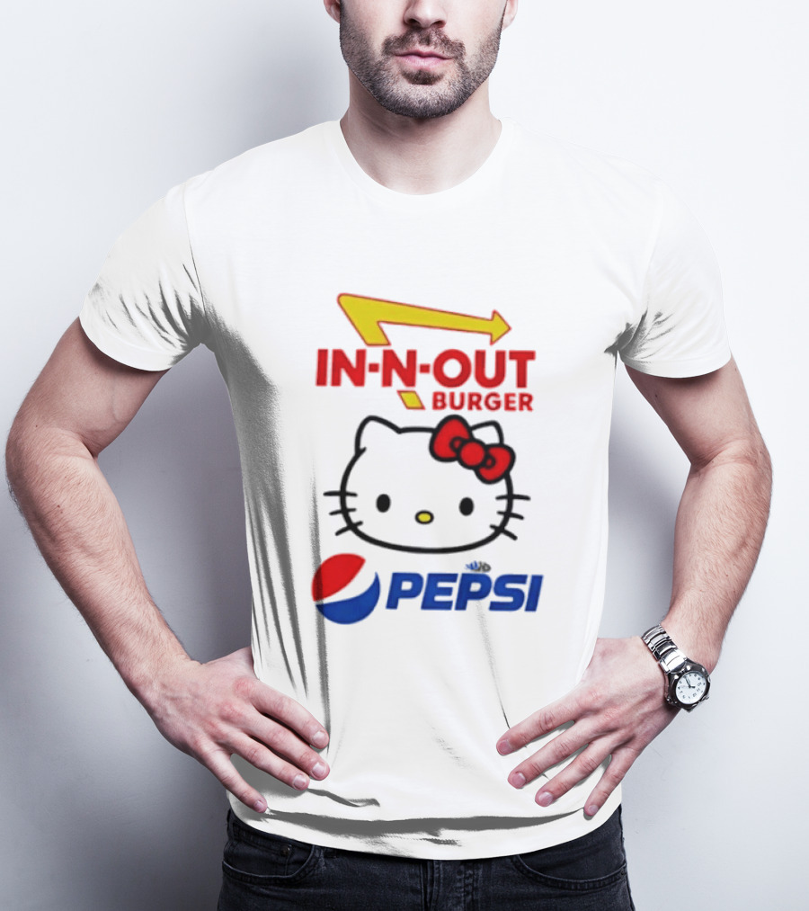 Hello Kitty Sanrio In N Out Burger Pepsi Collaboration T-Shirt