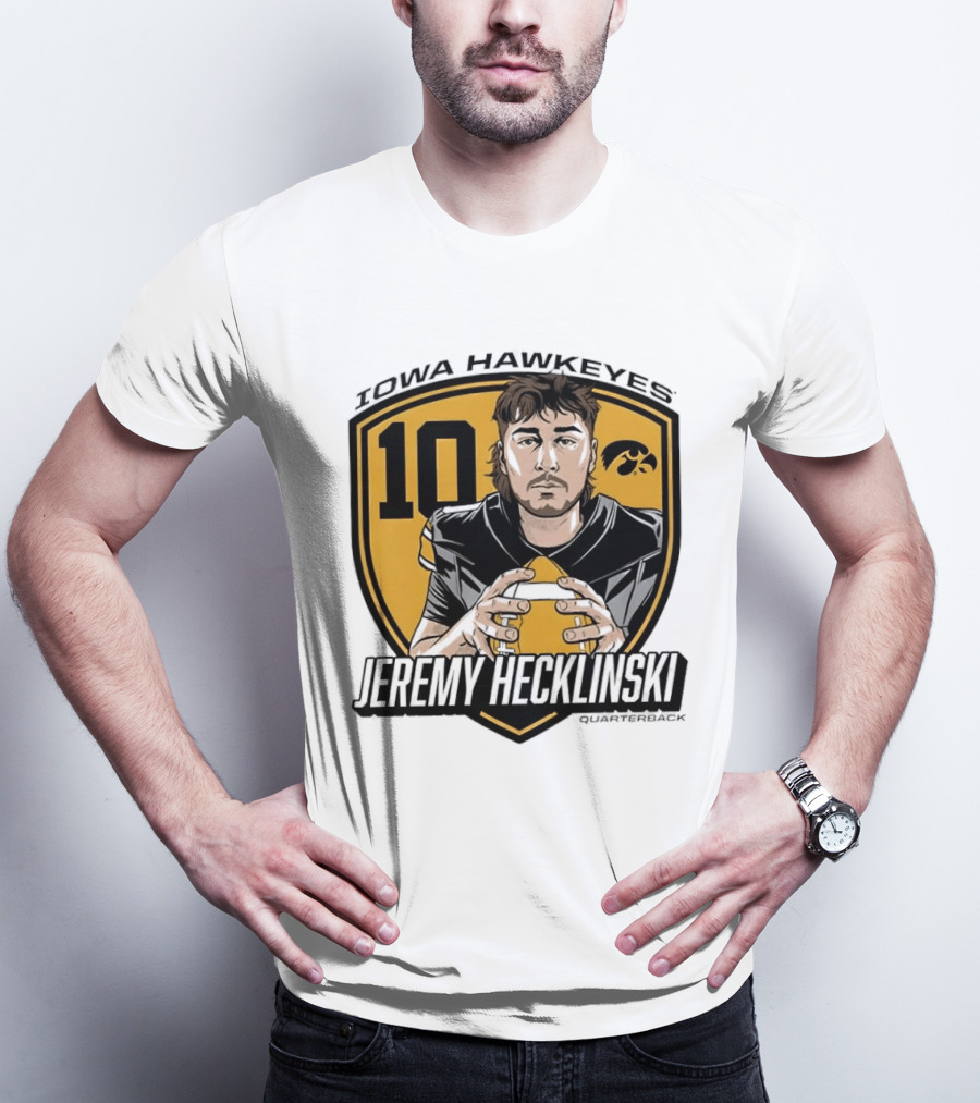 Iowa Hawkeyes 10 Jeremy Hecklinski Football Gold T-Shirt