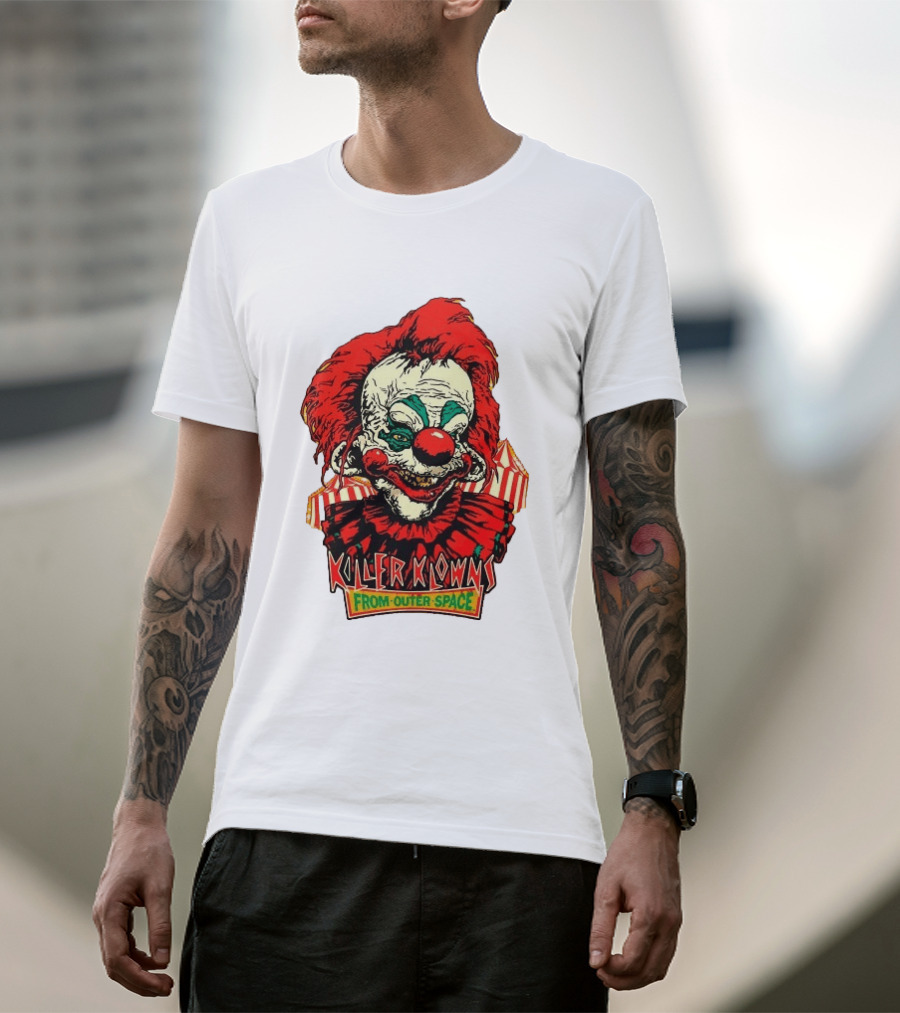 Killer Klowns From Outer Space Creepy Clown Art Red Nose Costume T-Shirt