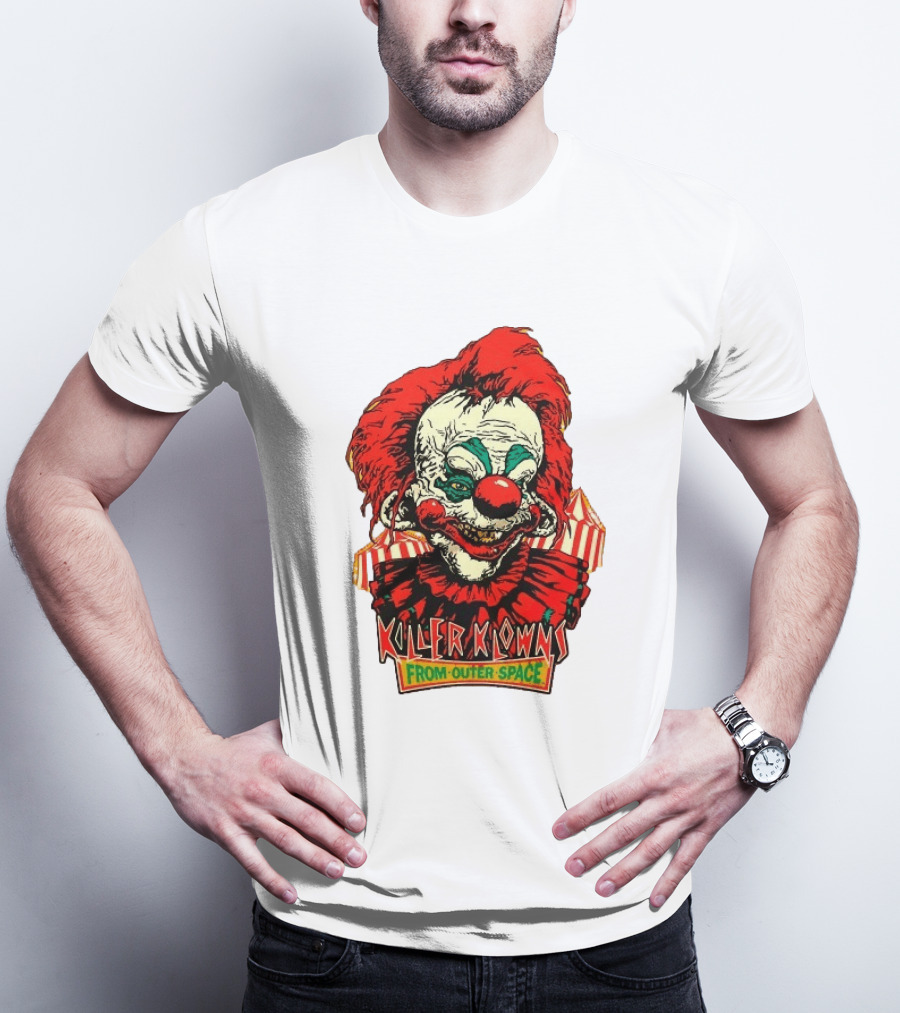 Killer Klowns From Outer Space Creepy Clown Art Red Nose Costume T-Shirt