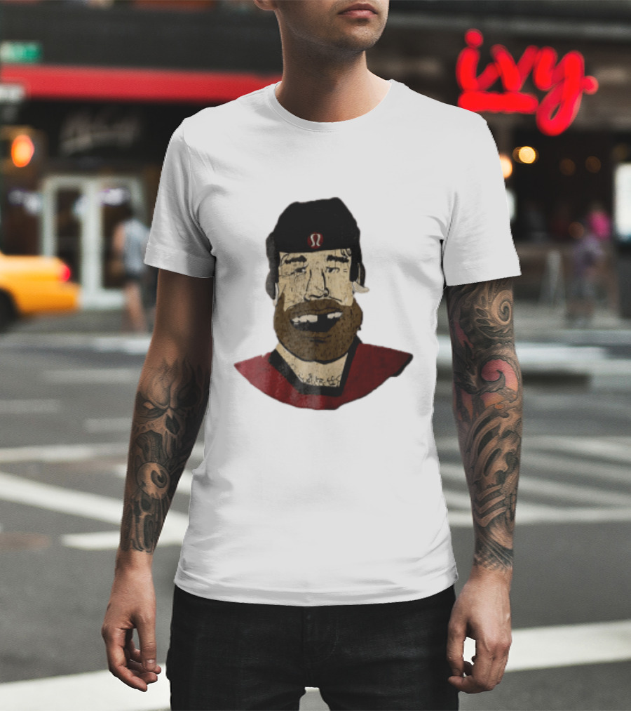 Lululemon Brent Burns Cartoon Hockey Player Missing Teeth T-Shirt