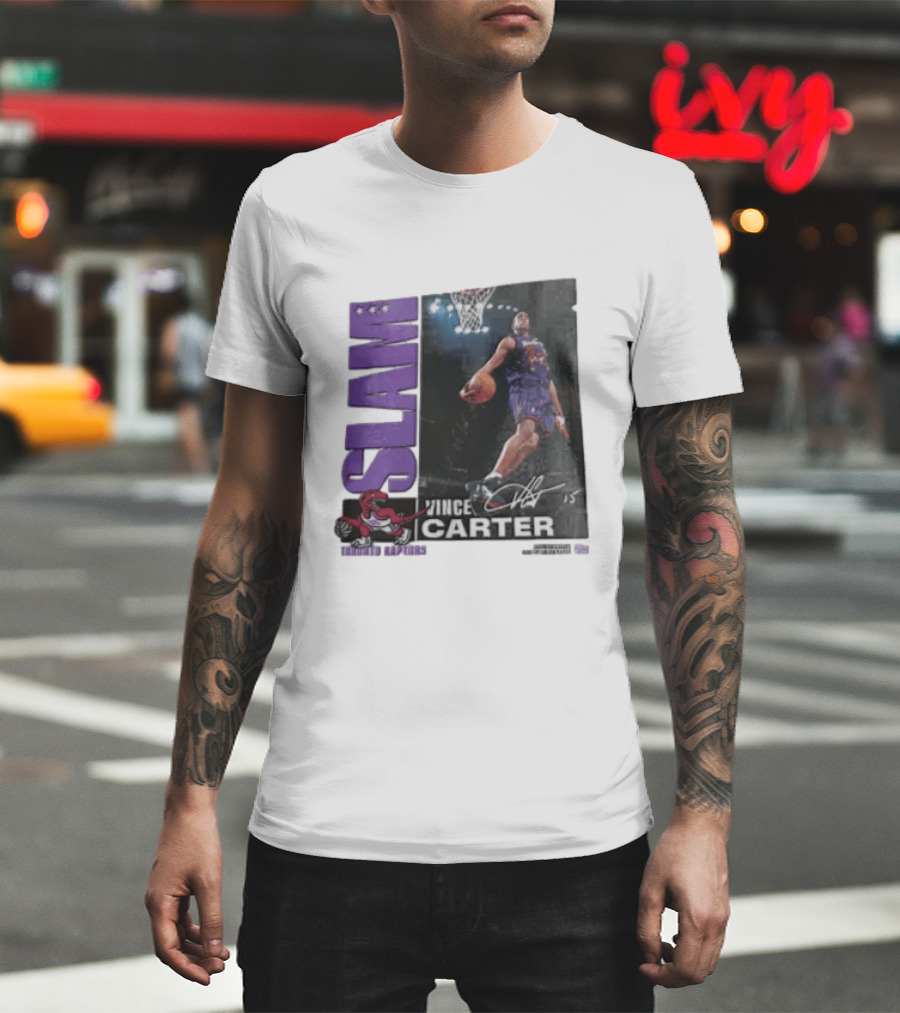SLAM Vince Carter Top 500 Toronto Raptors Dunk Basketball T-Shirt
