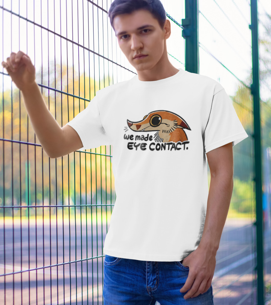 We Made EYE Contact Cartoon Orange Long Snouted Creature T-Shirt