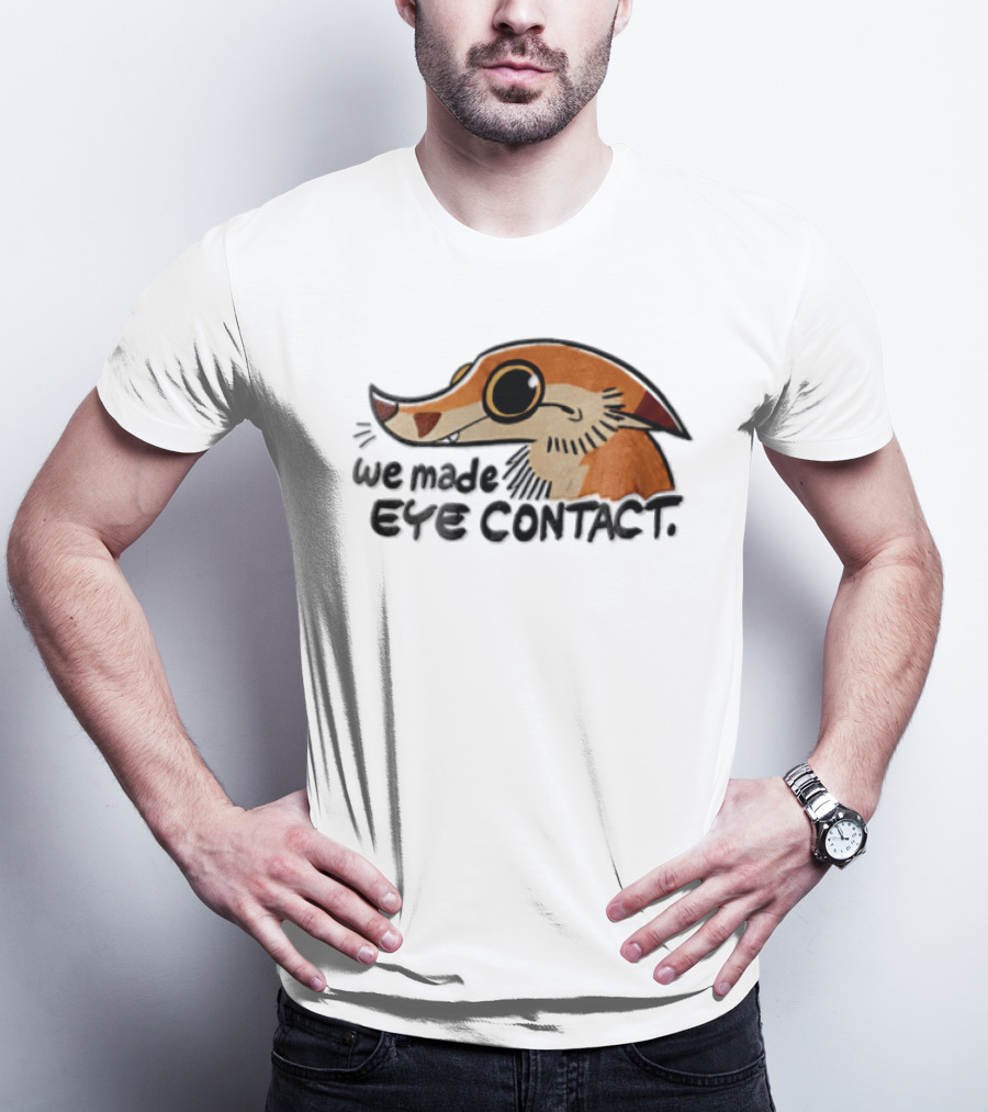We Made EYE Contact Cartoon Orange Long Snouted Creature T-Shirt