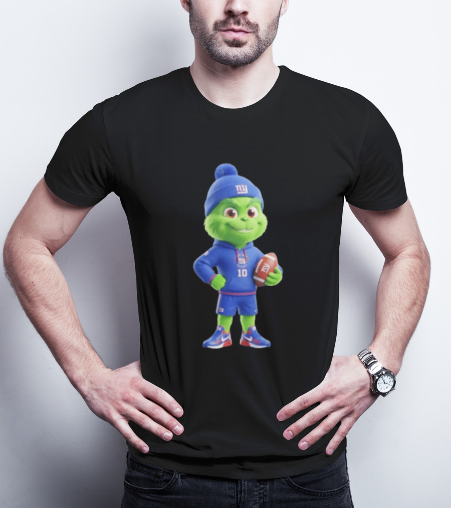 Grinch New York Giants Football 10 3D Cartoon T-Shirt