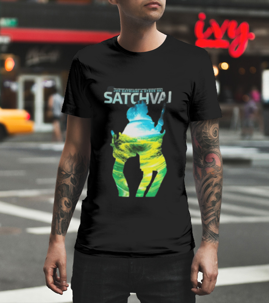 Joe Satriani Steve Vai Satch Vai Legendary Guitarists The Sea Of Emotion T-Shirt