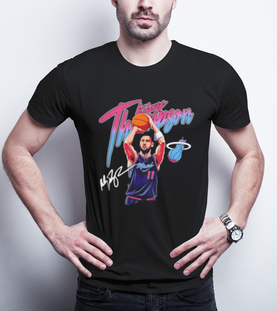 Klay Thompson Miami Heat Basketball Player Number 11 Signature T-Shirt