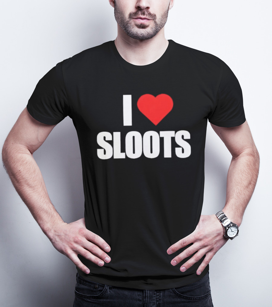 I Love Sloots Bold Statement Red Heart T-Shirt