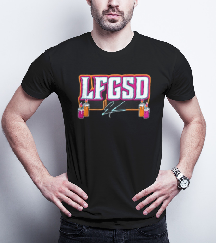 LFGSD Four Lit Candles Graffiti Signature T-Shirt