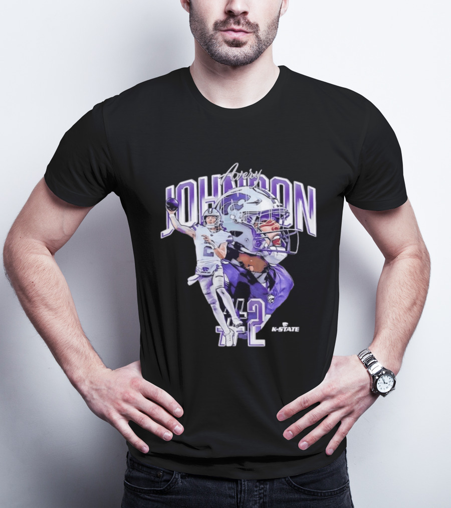 Kansas State Wildcats No 2 Avery Johnson NCAA Football Caricature K State T-Shirt